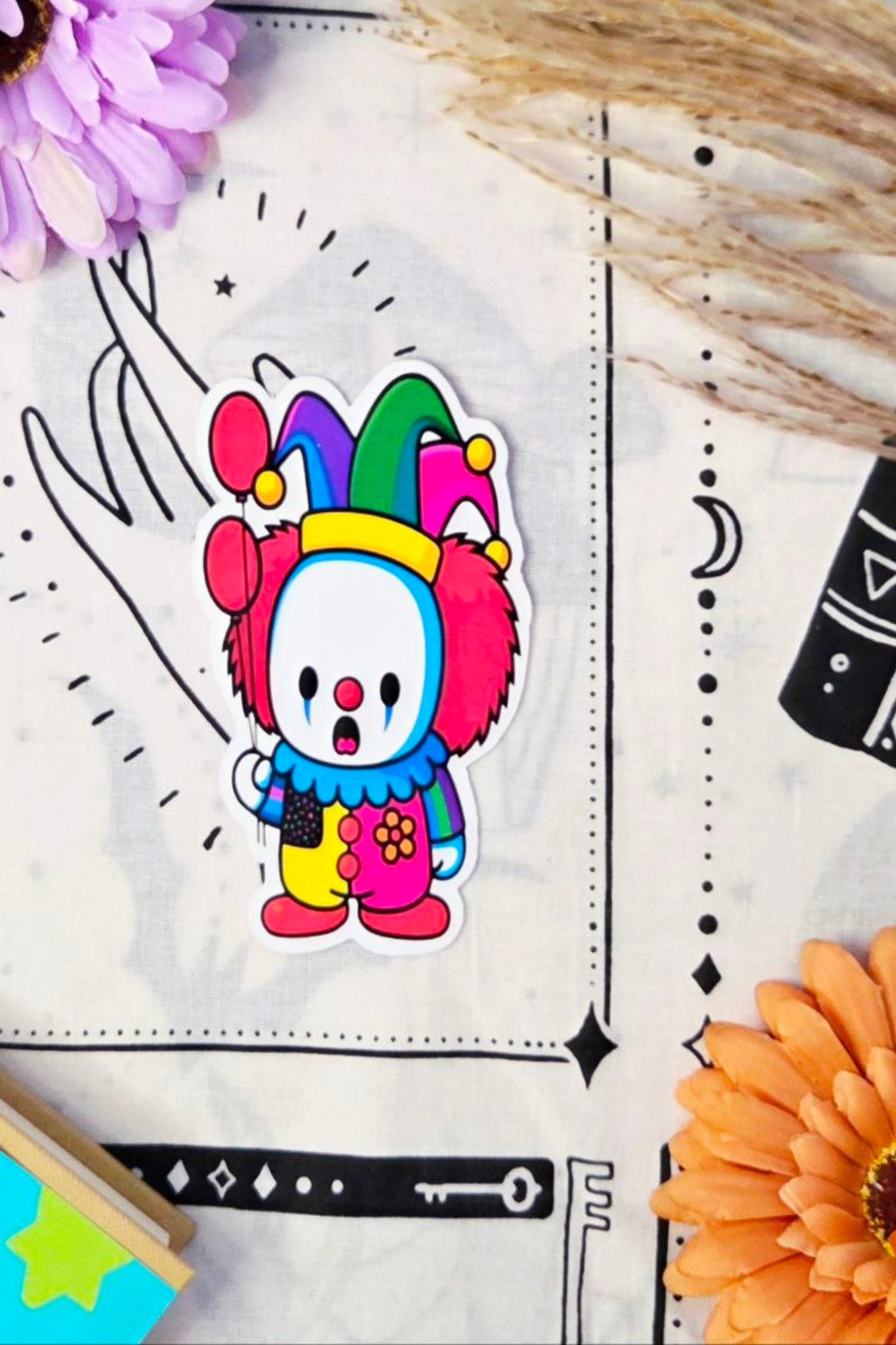 Balloon Jester Clown Sticker – LivLivStar